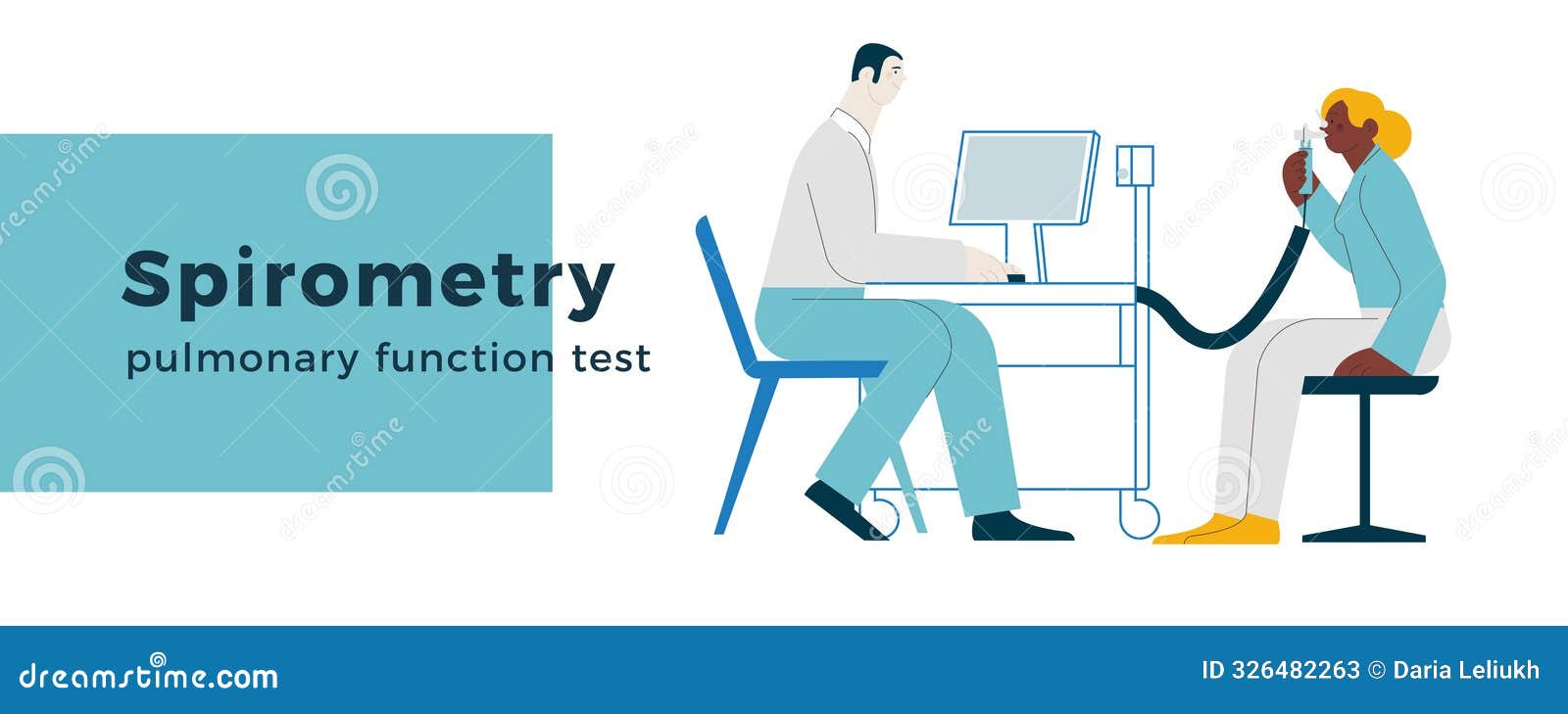 Pulmonary Function Test. Medical Specialist with Dark Skin Tone Female ...