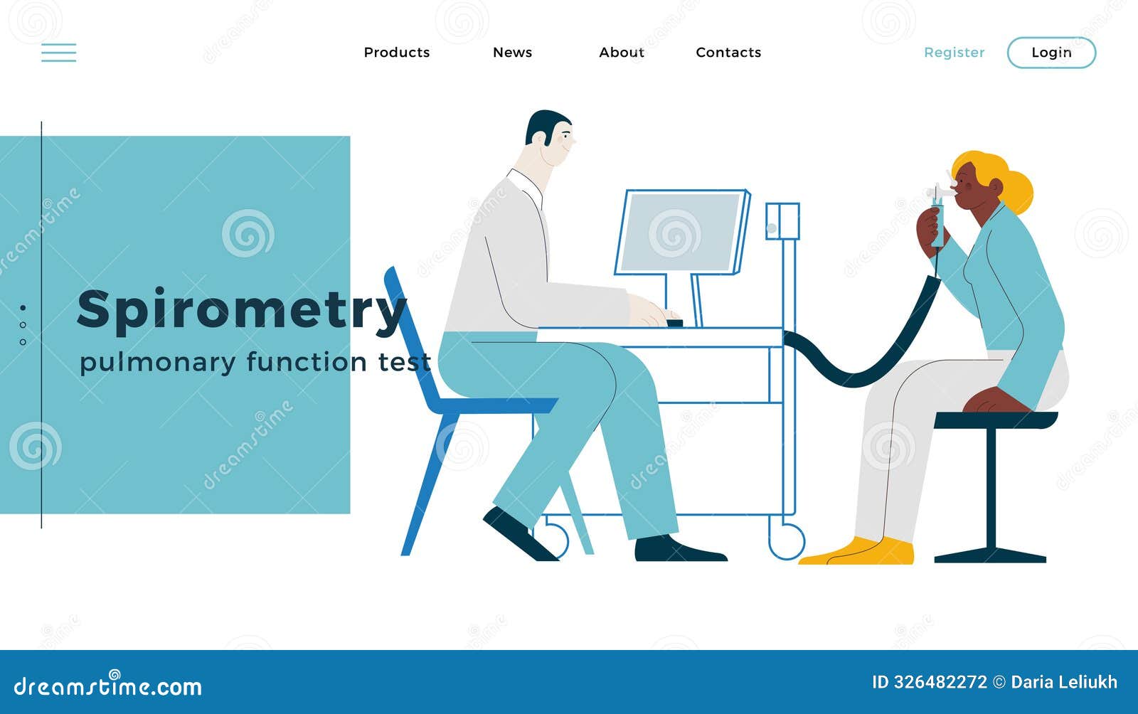 Spirometry. Pulmonary Function Test. Medical Specialist With Female ...