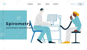 Pulmonary Function Test. Medical Specialist with Dark Skin Tone Female ...