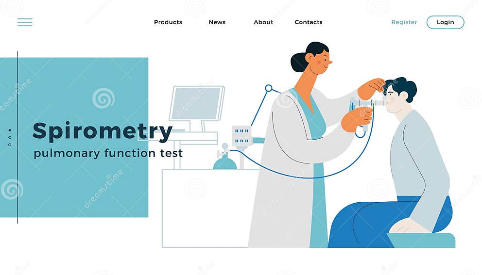 Medical Specialist Performing Spirometry on Patient in Medical Office ...