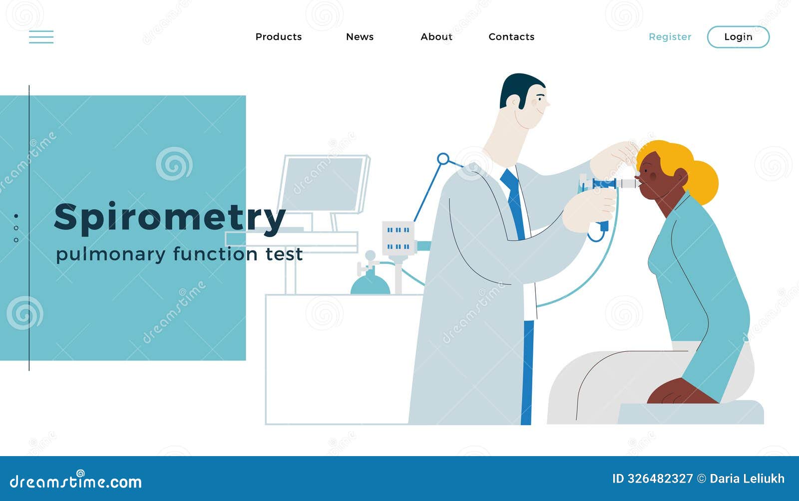 Medical Specialist Performing Spirometry on Dark Skin Tone Patient in ...