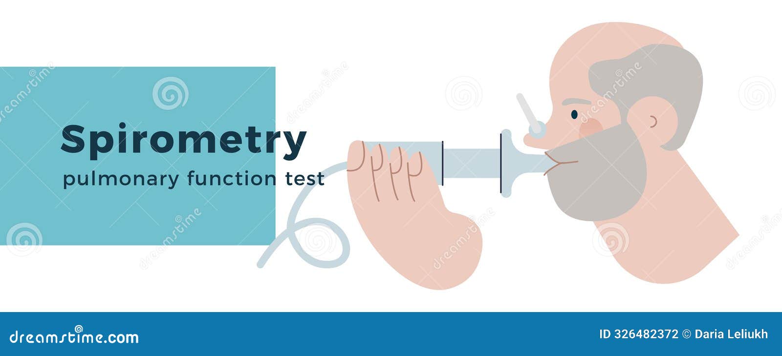Senior Male Performs Pulmonary Function Test. Lung Function Test on ...