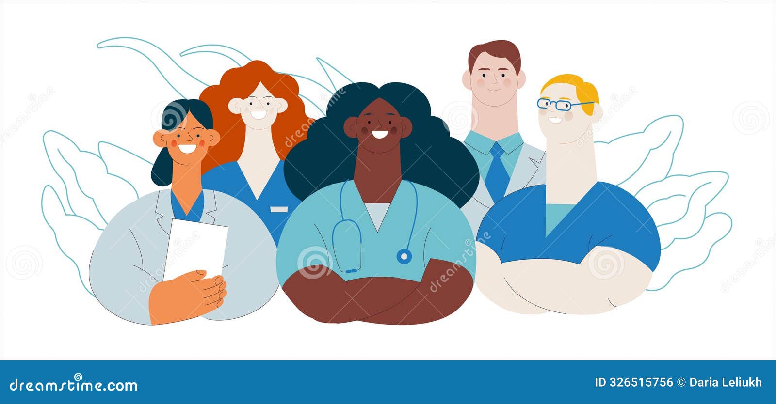 Internship Jobs. Medical Specialists Standing Together, Team of Interns ...