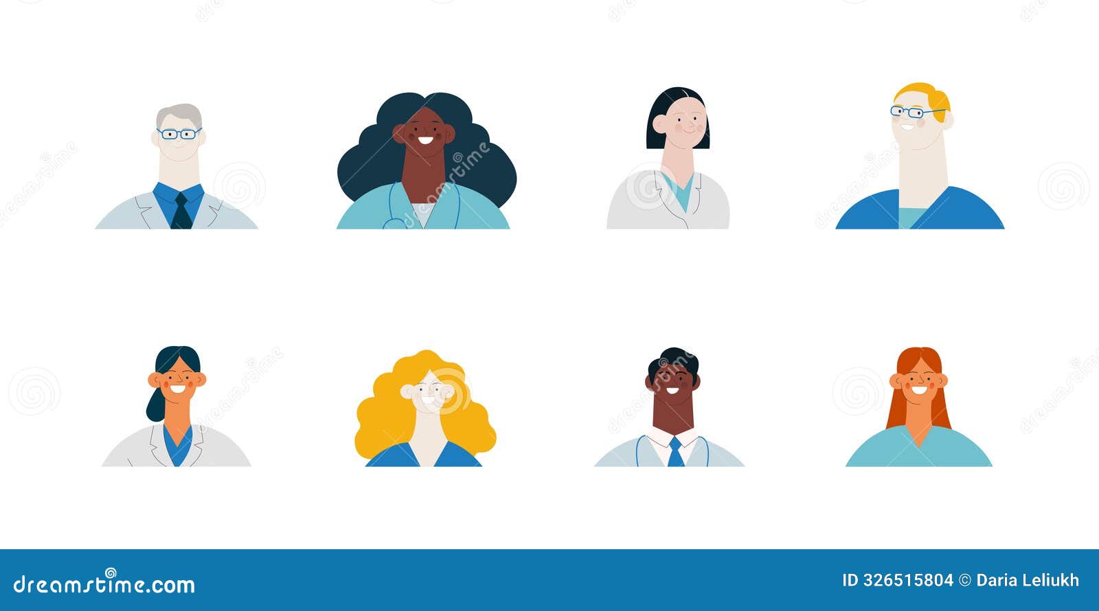 Medical Specialists. Medical Insurance. Doctors and Nurses Portraits ...