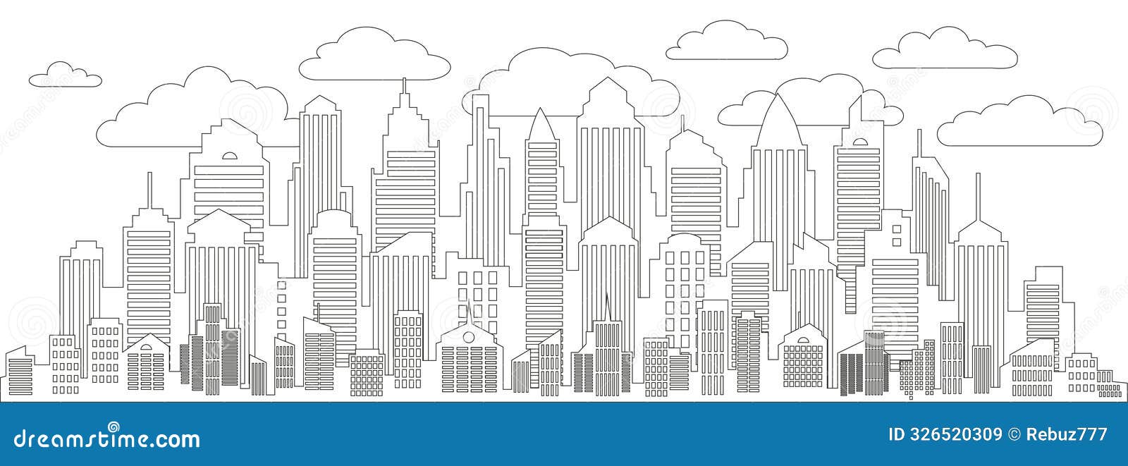 Light Gray Cityscape Background. City Buildings with Trees at Park View ...