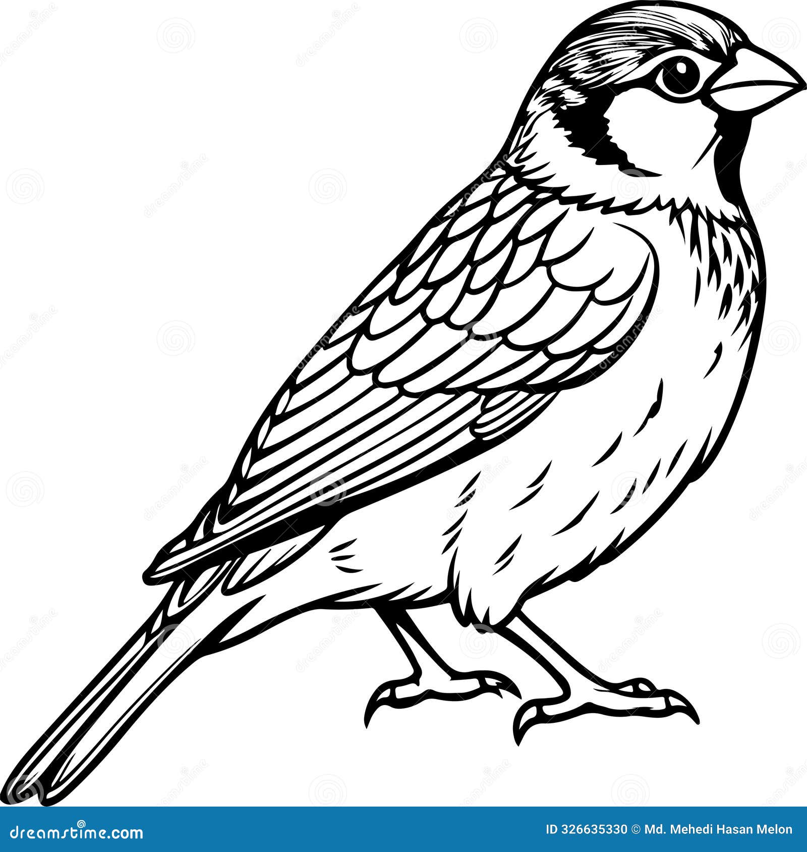 Sparrow Silhouette Vector Art Illustration-1 Stock Vector ...