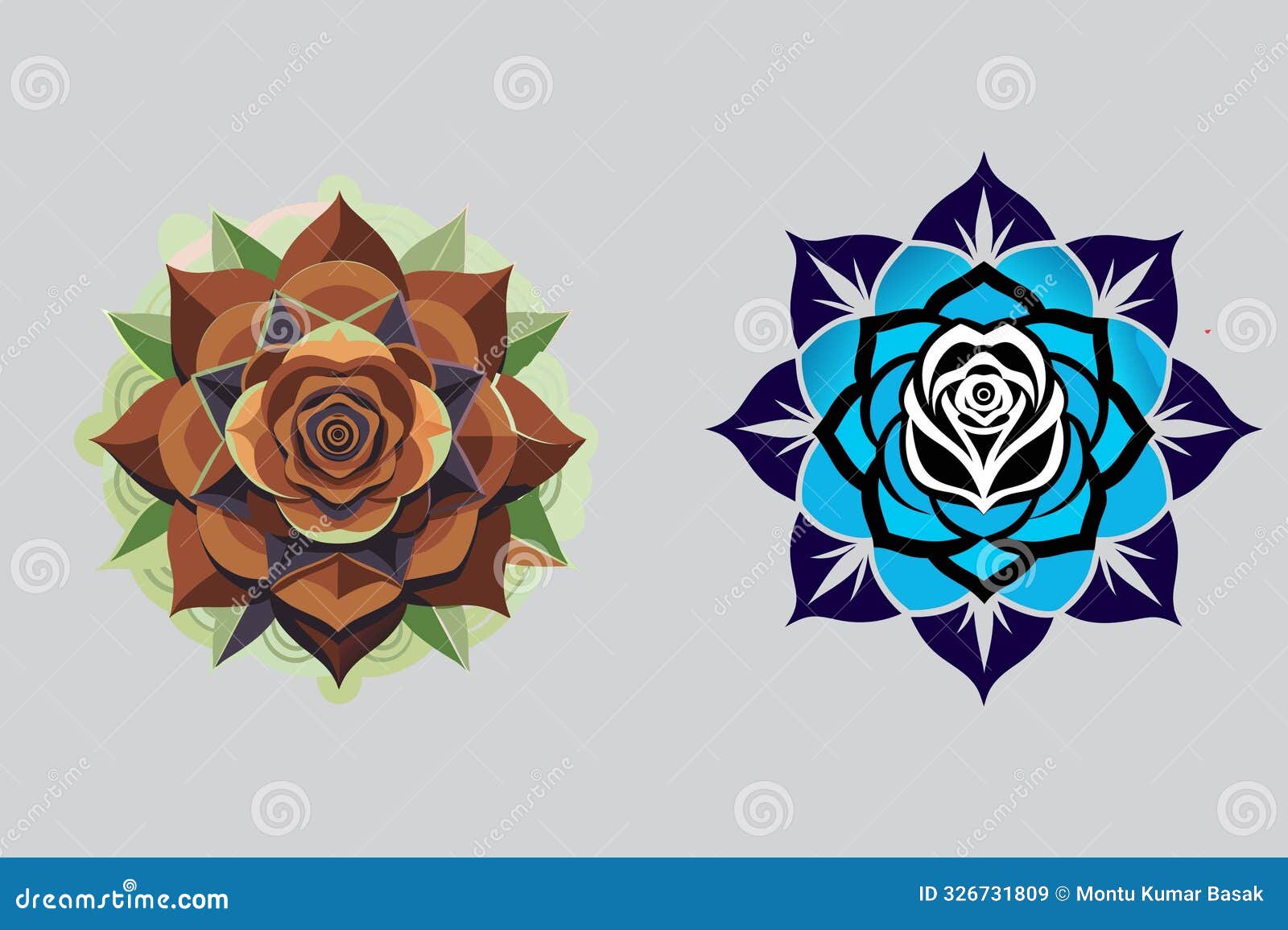 Rose Mandala Design Vector Art Illustration Stock Vector - Illustration ...