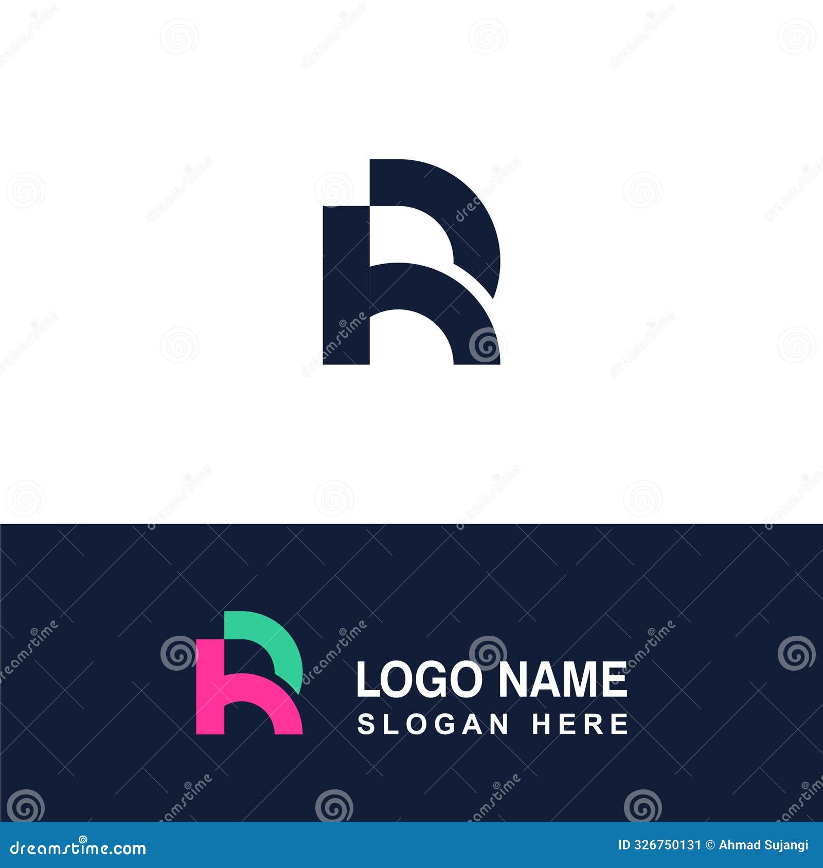Simple and Creative Logo Graphic with R Shape. Stock Vector ...