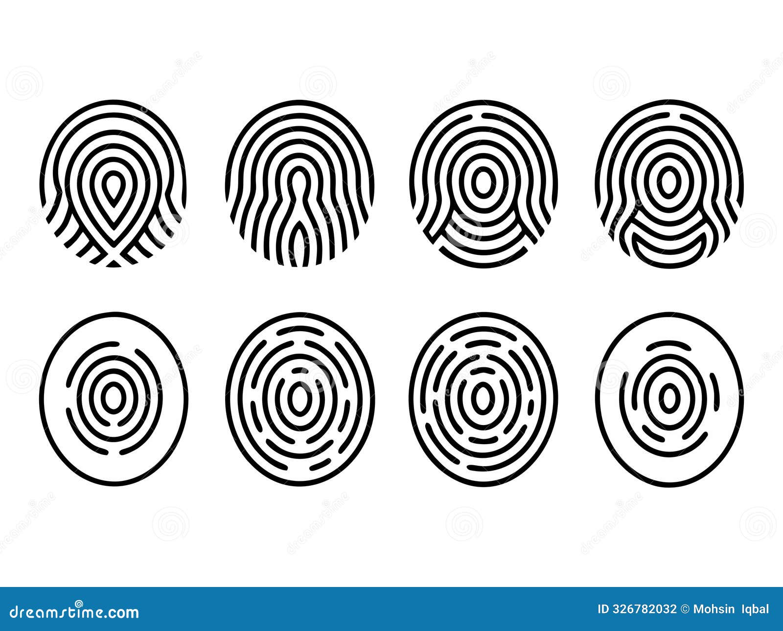 Different Type Set of Fingerprints Stock Vector - Illustration of ...