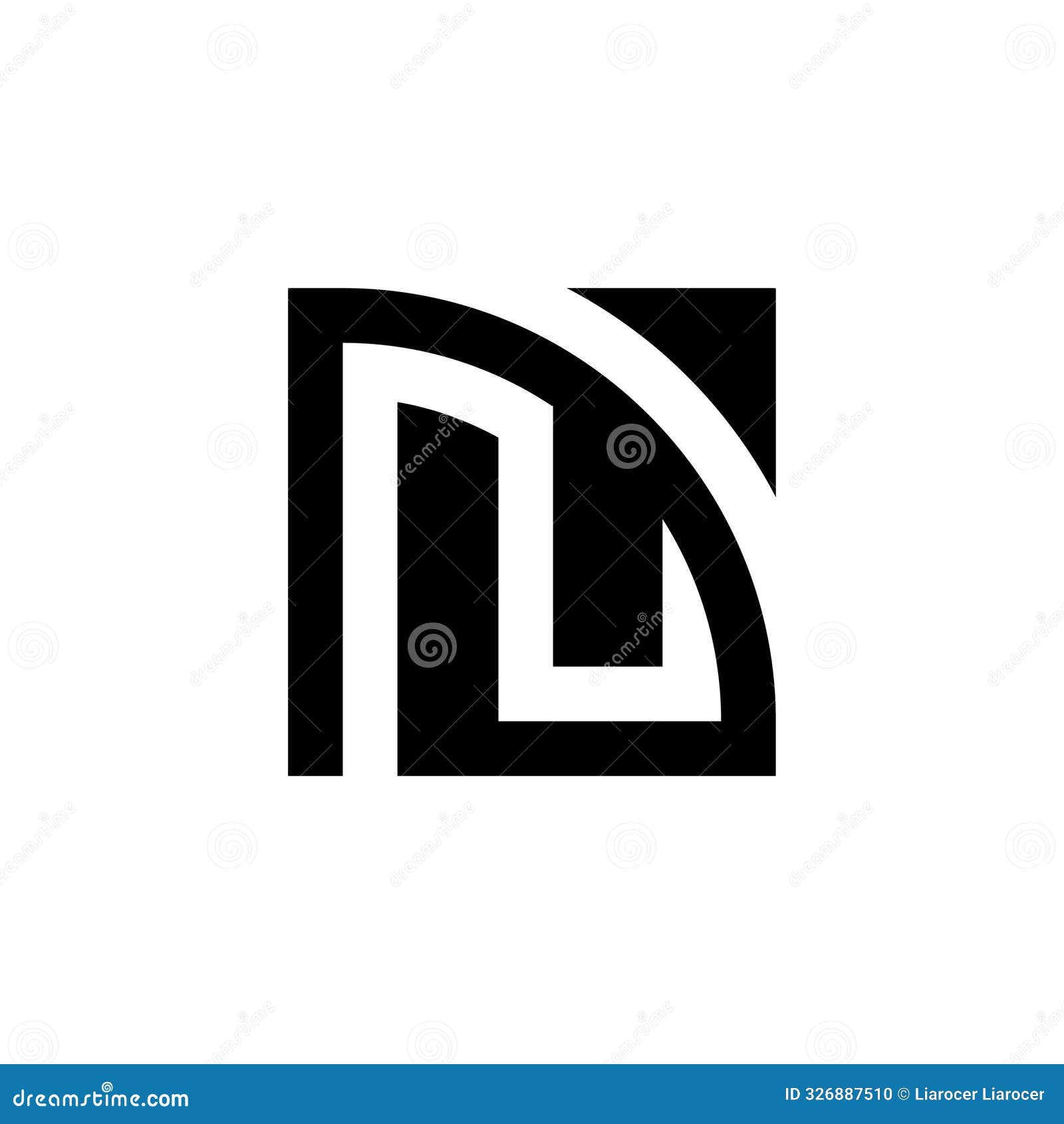 Initial Letter N Unique Logo Vector Square Black Color Stock ...