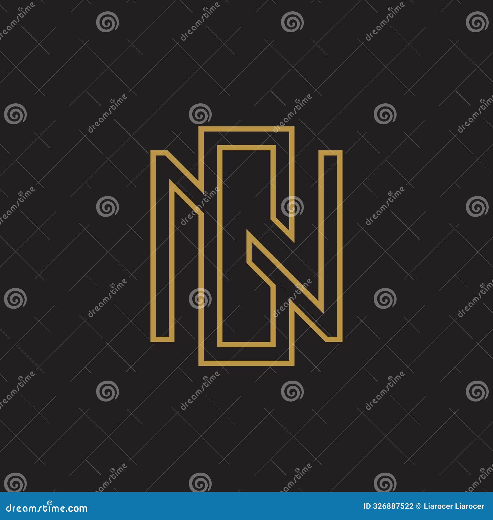 Initial Letter NG Logo Simple Unique Gold Color Stock Illustration ...