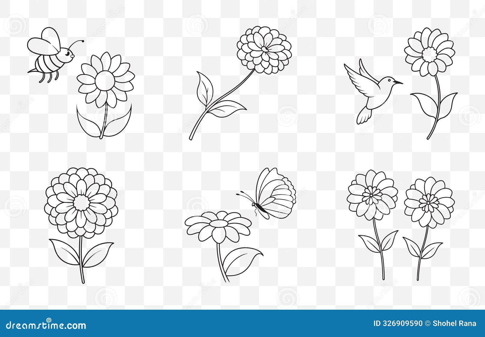 Print Comprehensive Merlin Line Art Vector Set Detailed Illustrations ...