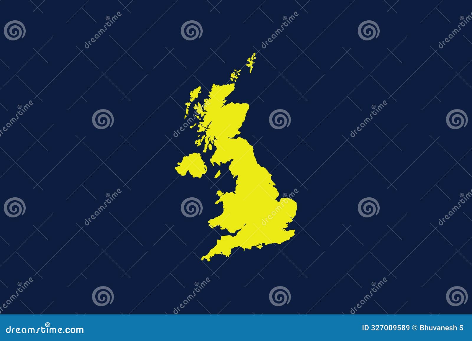 Yellow Map Isolated On Dark Blue Background Of The Country United ...