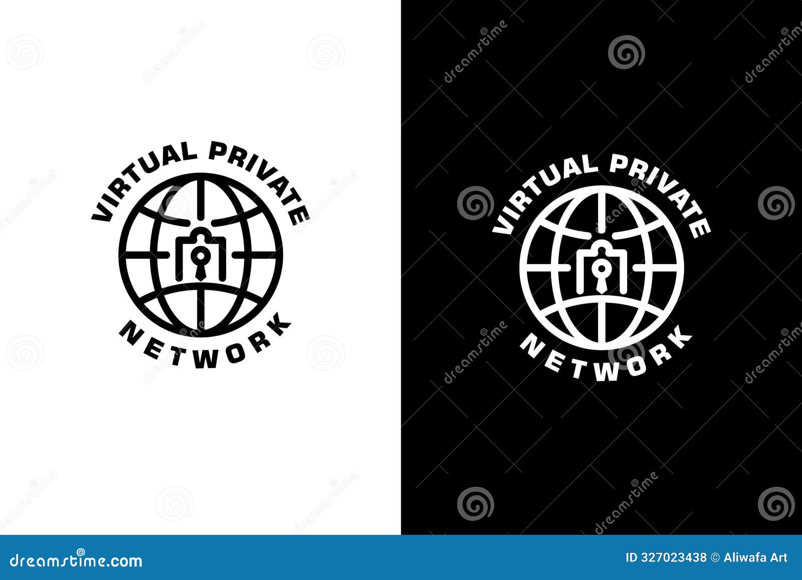VPN Logo Features a Globe and Padlock, Symbolizing Internet Security ...