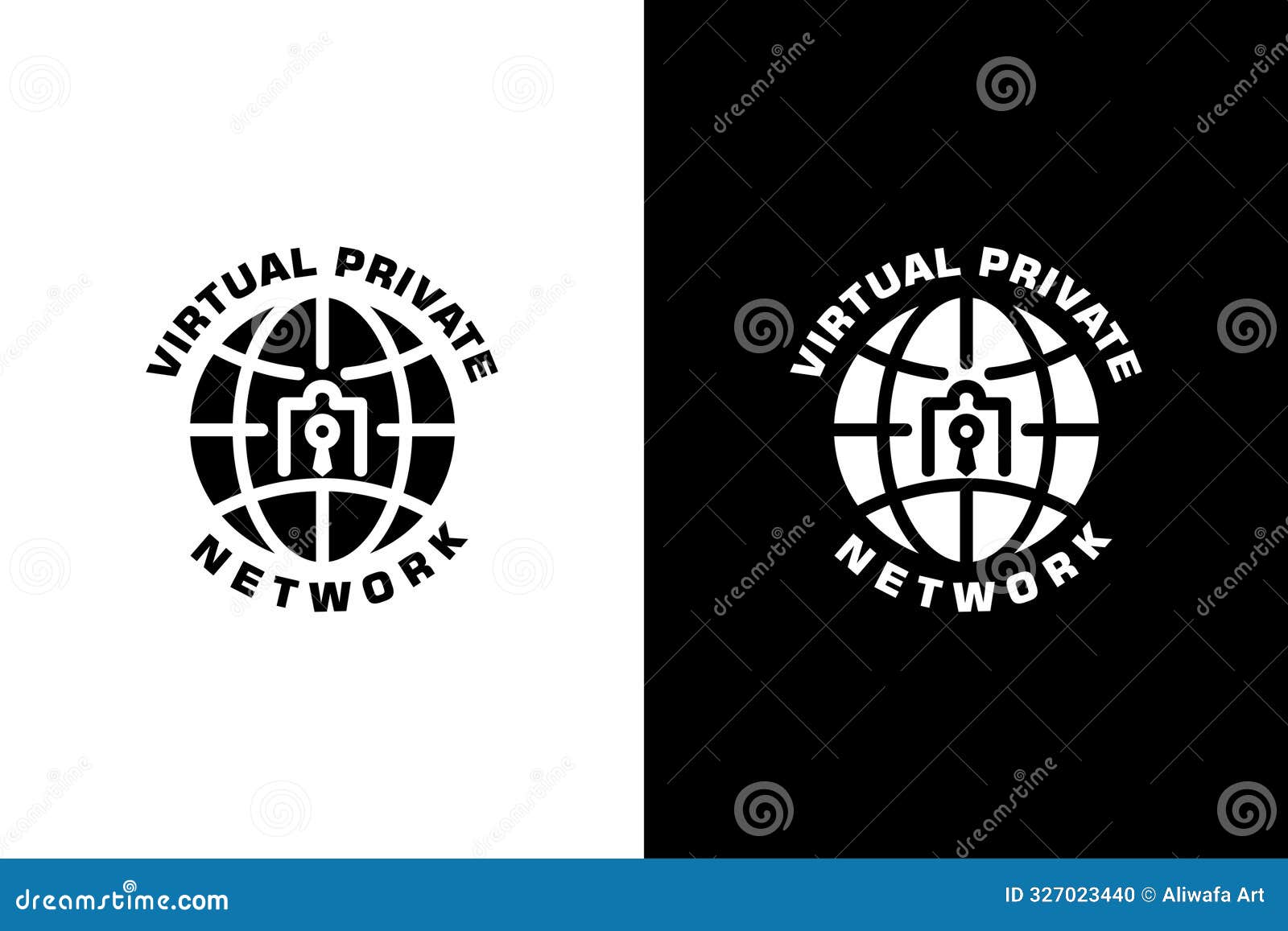 VPN Logo Features a Globe and Padlock, Symbolizing Internet Security ...