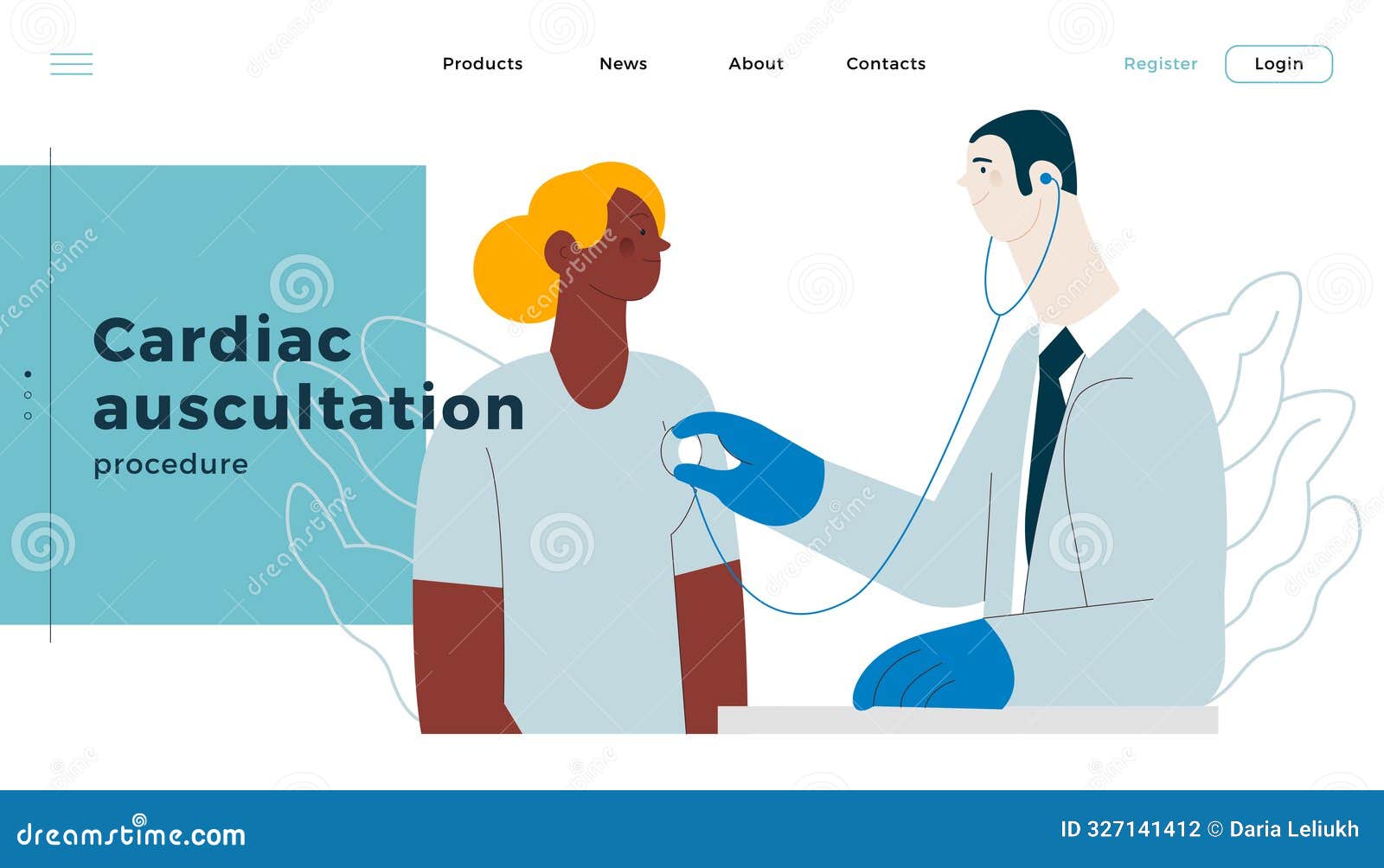 Cardiac Auscultation. Female Patient And Male Doctor Carrying Out ...
