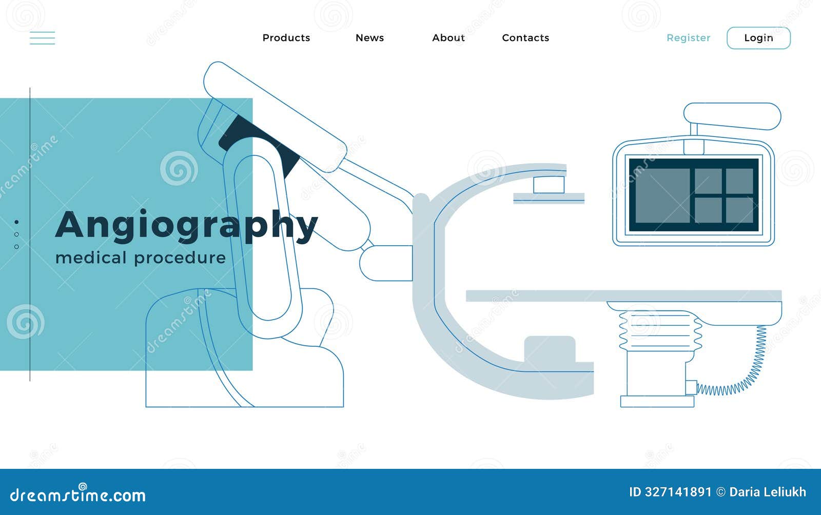 Angiography Procedure. Medical Equipment. Modern Flat Vector Concept ...