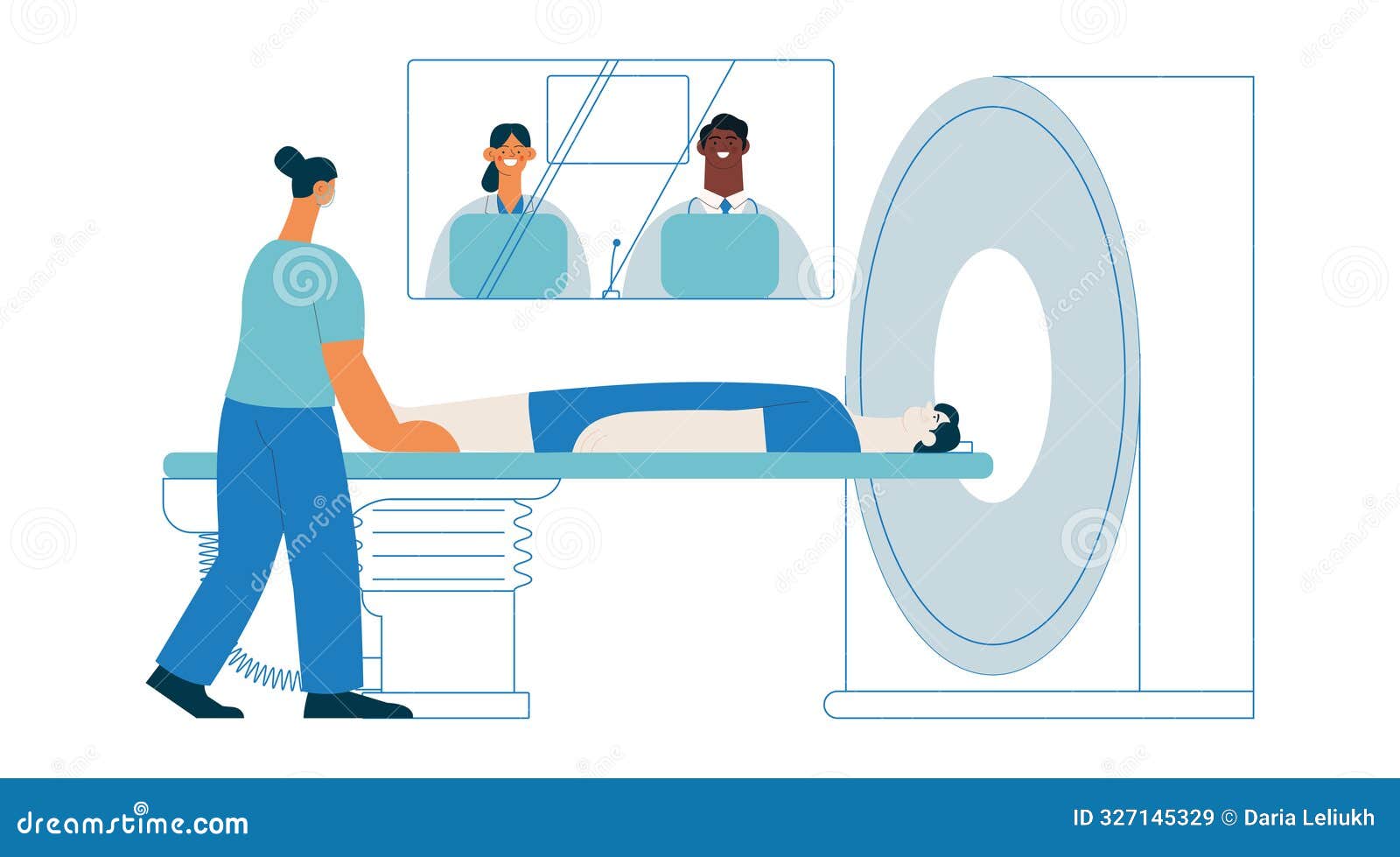 Magnetic Resonance Tomography. MRI Procedure. Patient In The Scanner ...