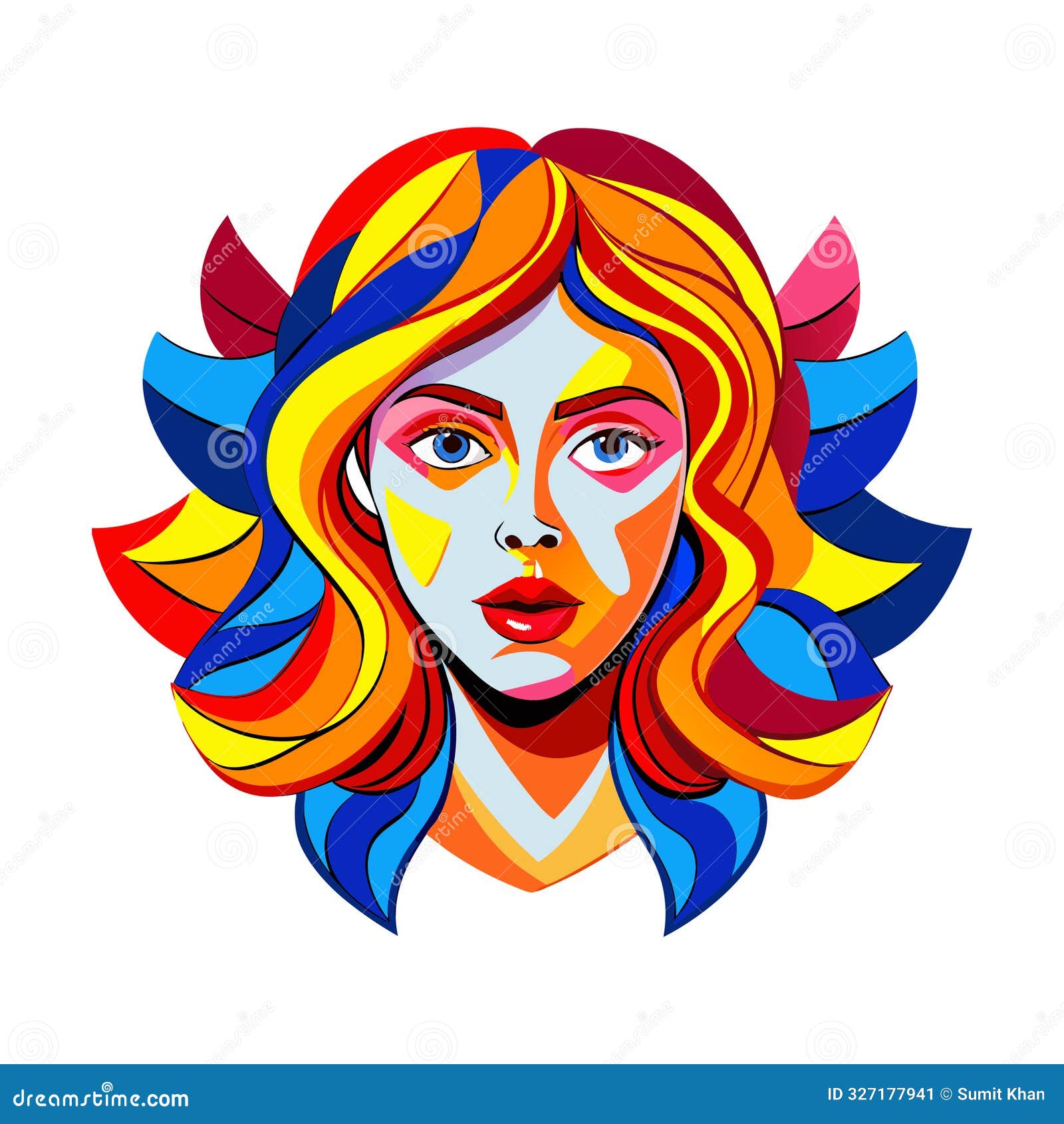 Abstract Portrait of a Woman S Face Vector Design Stock Illustration ...