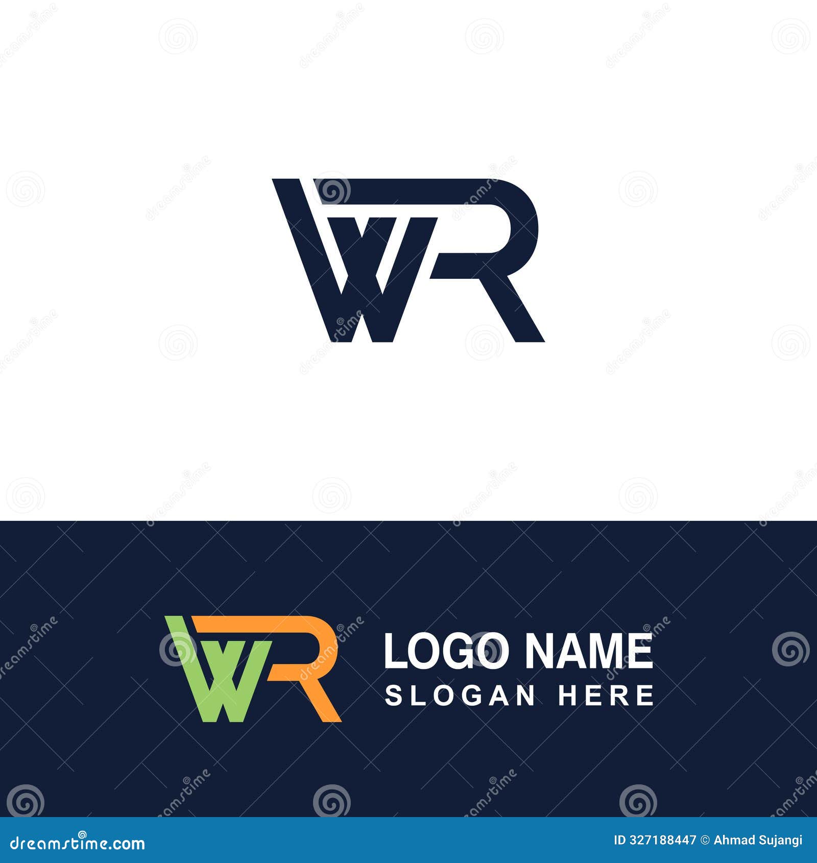 Creative WR Logo Template Design. Stock Illustration - Illustration of ...
