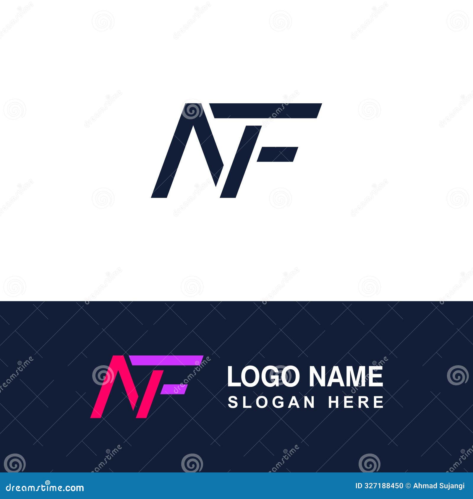 Simple NF Logo Template Design. Stock Vector - Illustration of product ...