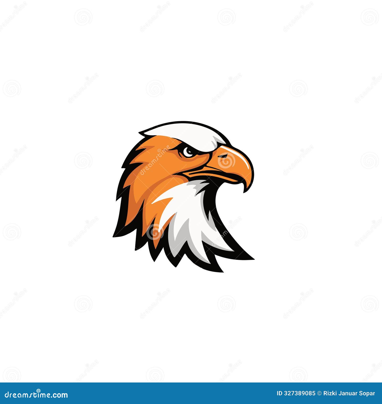 Striking Eagle Head Vector Logo in Black, White, and Orange Stock ...