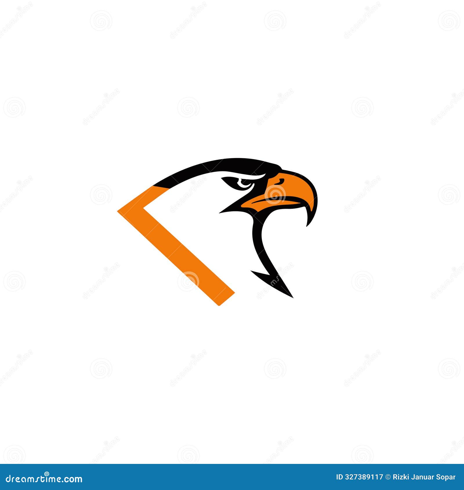 Striking Eagle Head Vector Logo in Black, White, and Orange Stock ...