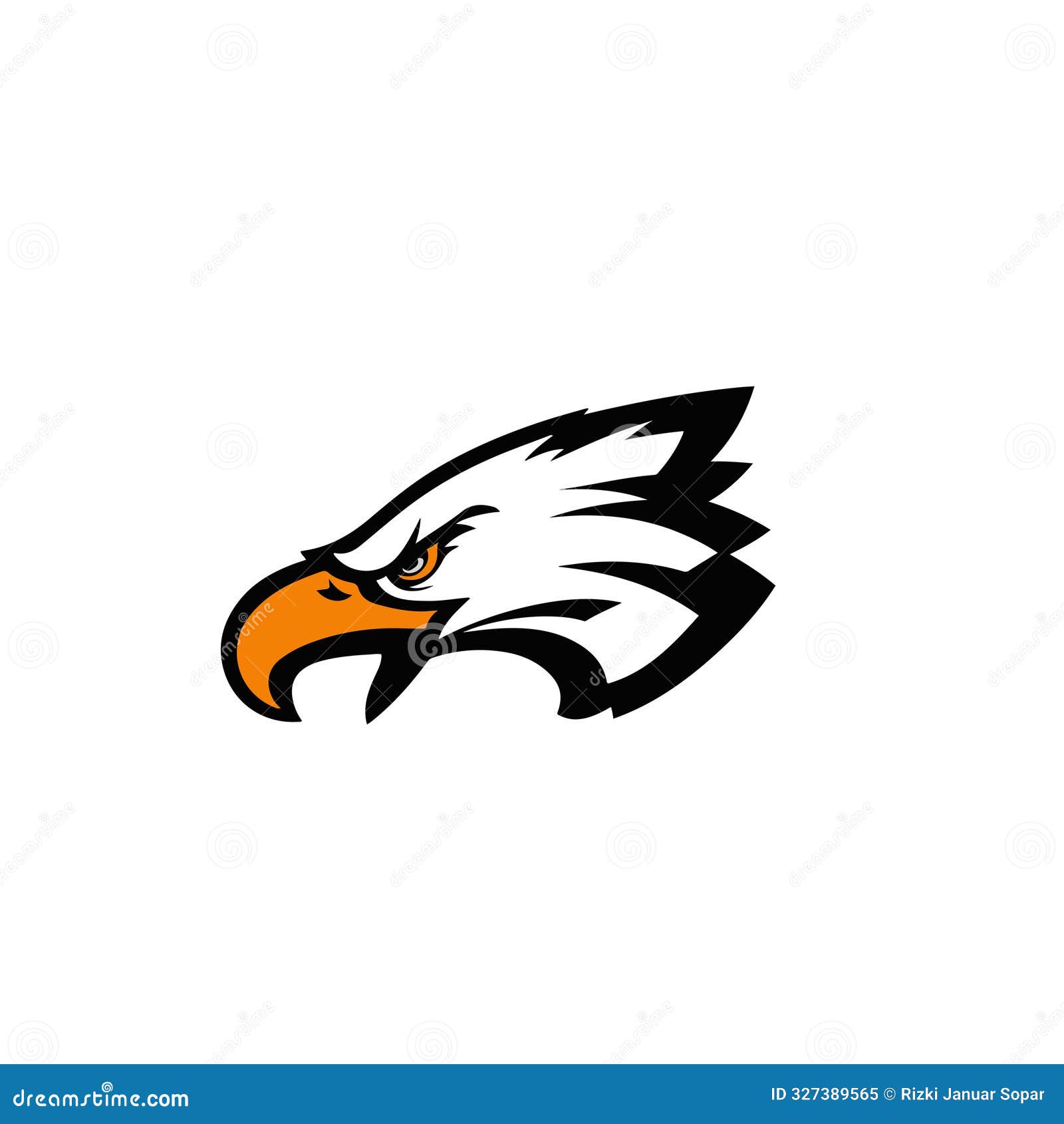 Striking Eagle Head Vector Logo in Black, White, and Orange Stock ...
