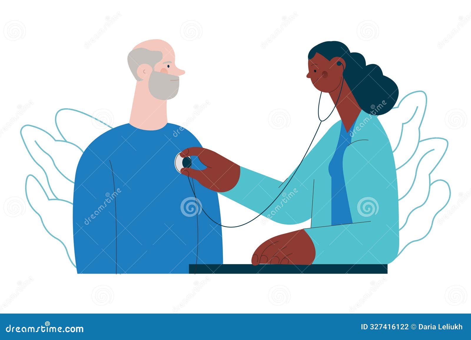 Cardiac Auscultation. Male Patient And Female Doctor Carrying Out ...
