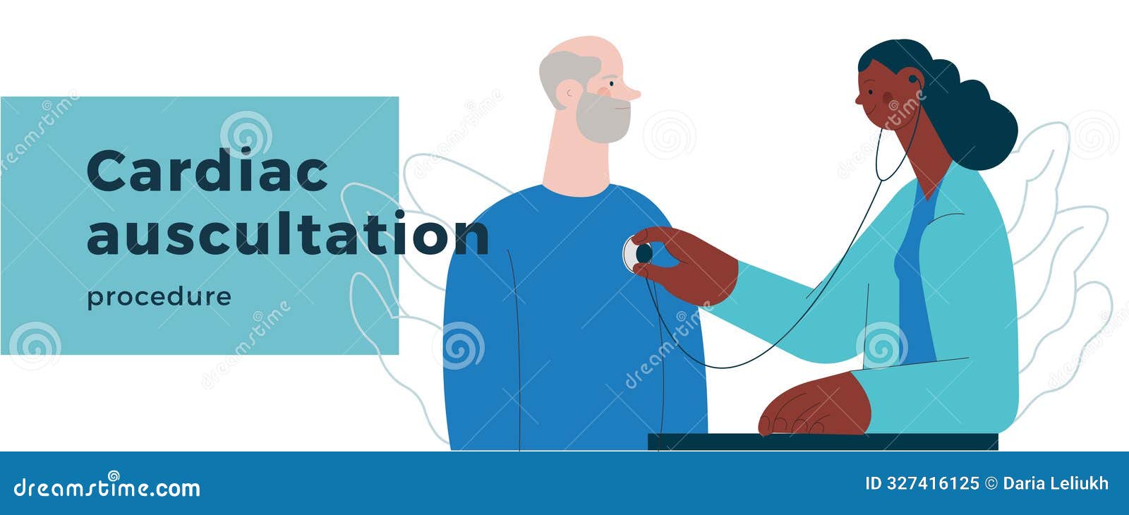 Cardiac Auscultation. Male Patient and Female Doctor Carrying Out ...
