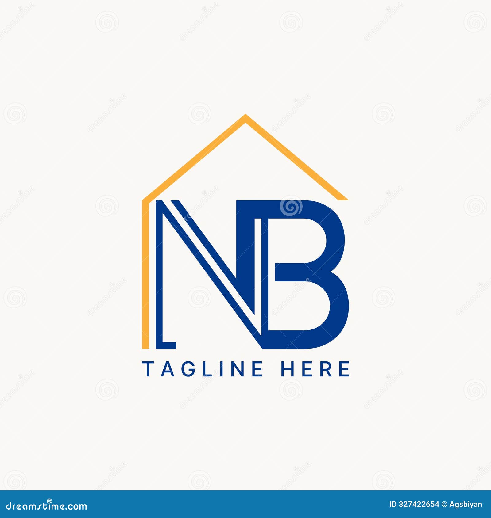 Letter NB Sans Serif Font Cut Connect House Home Line. Related Monogram ...