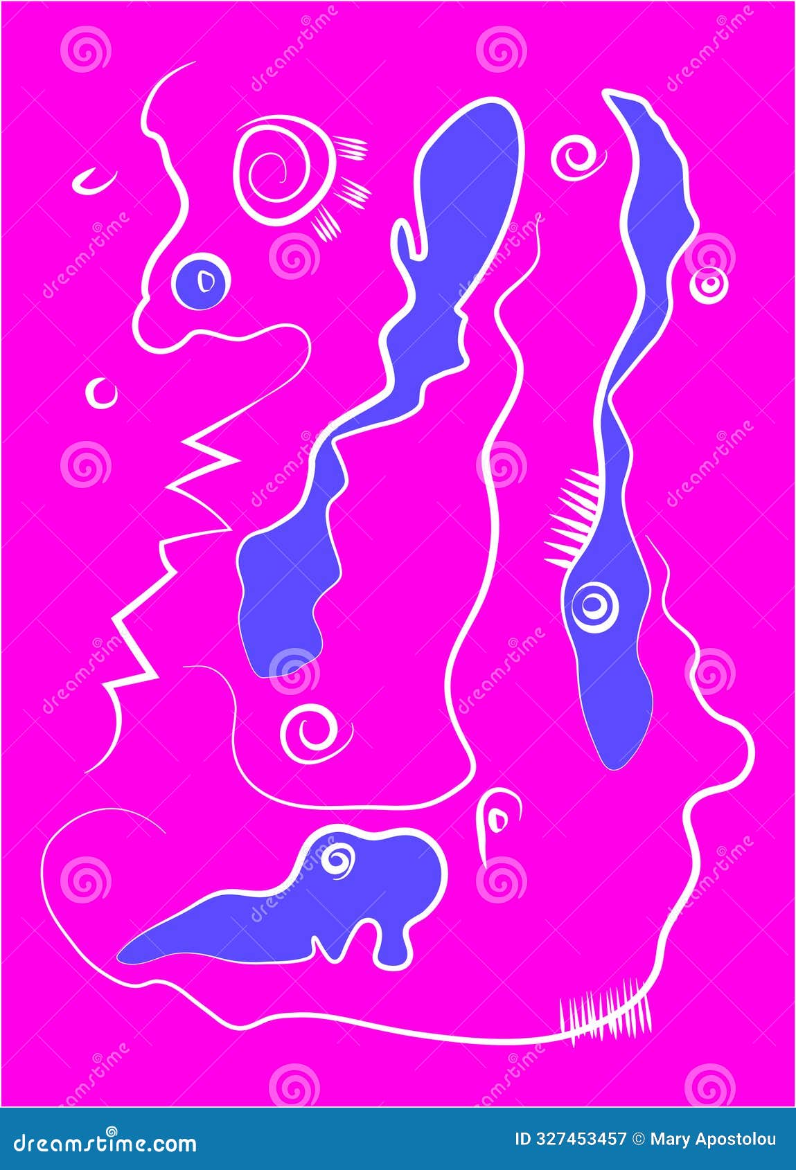 Abstract Free White Lines, Funky Bright Blue Purple Abstract Art ...