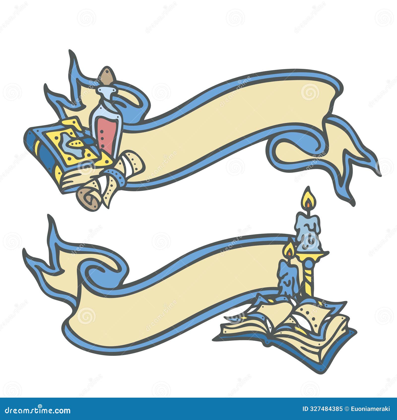 Title: Series of Banner Scroll Paper Ribbon Flag Background Poster ...