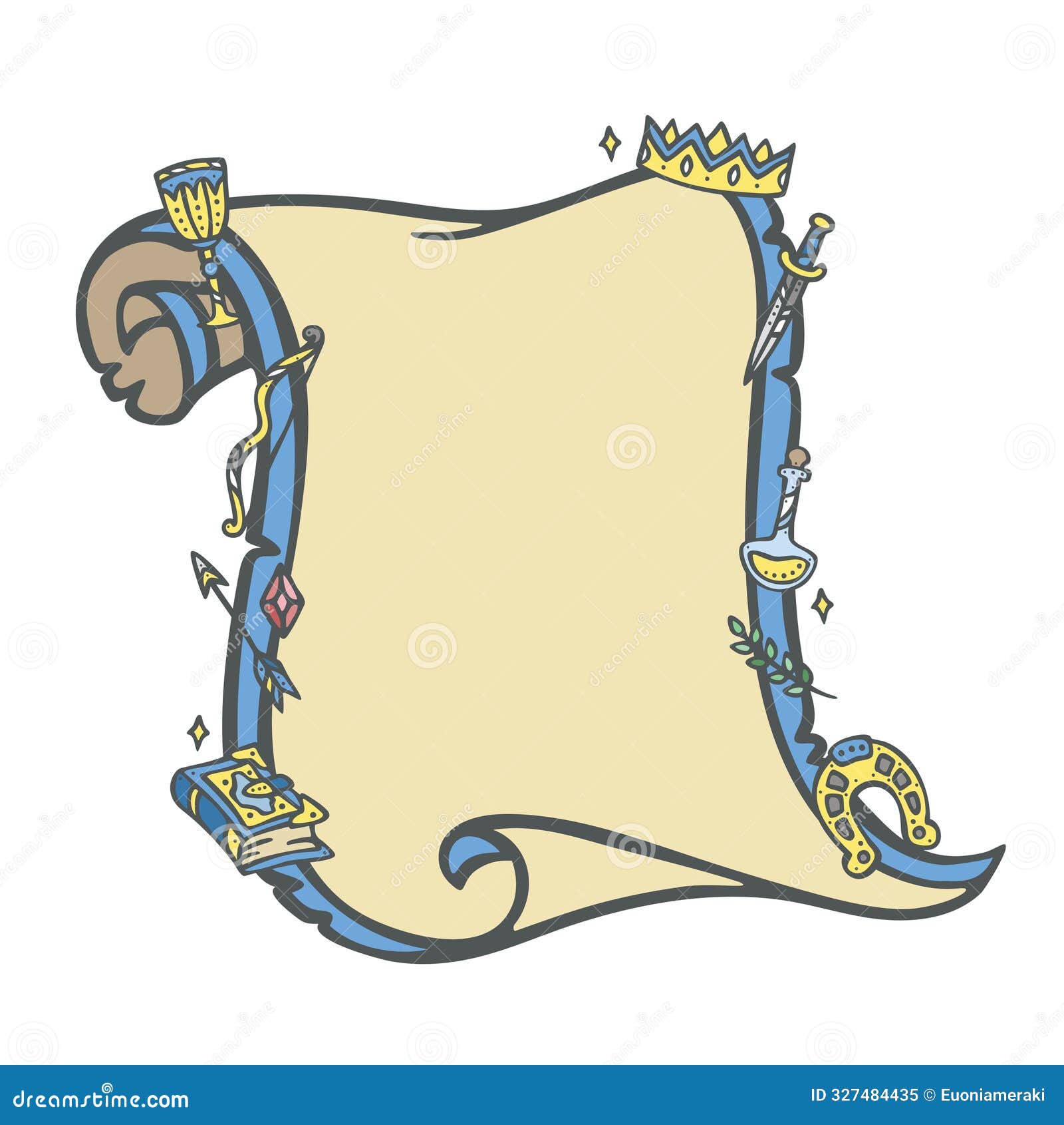 Series Of Royal Paper Scroll Paper Background Poster Template In Cute ...