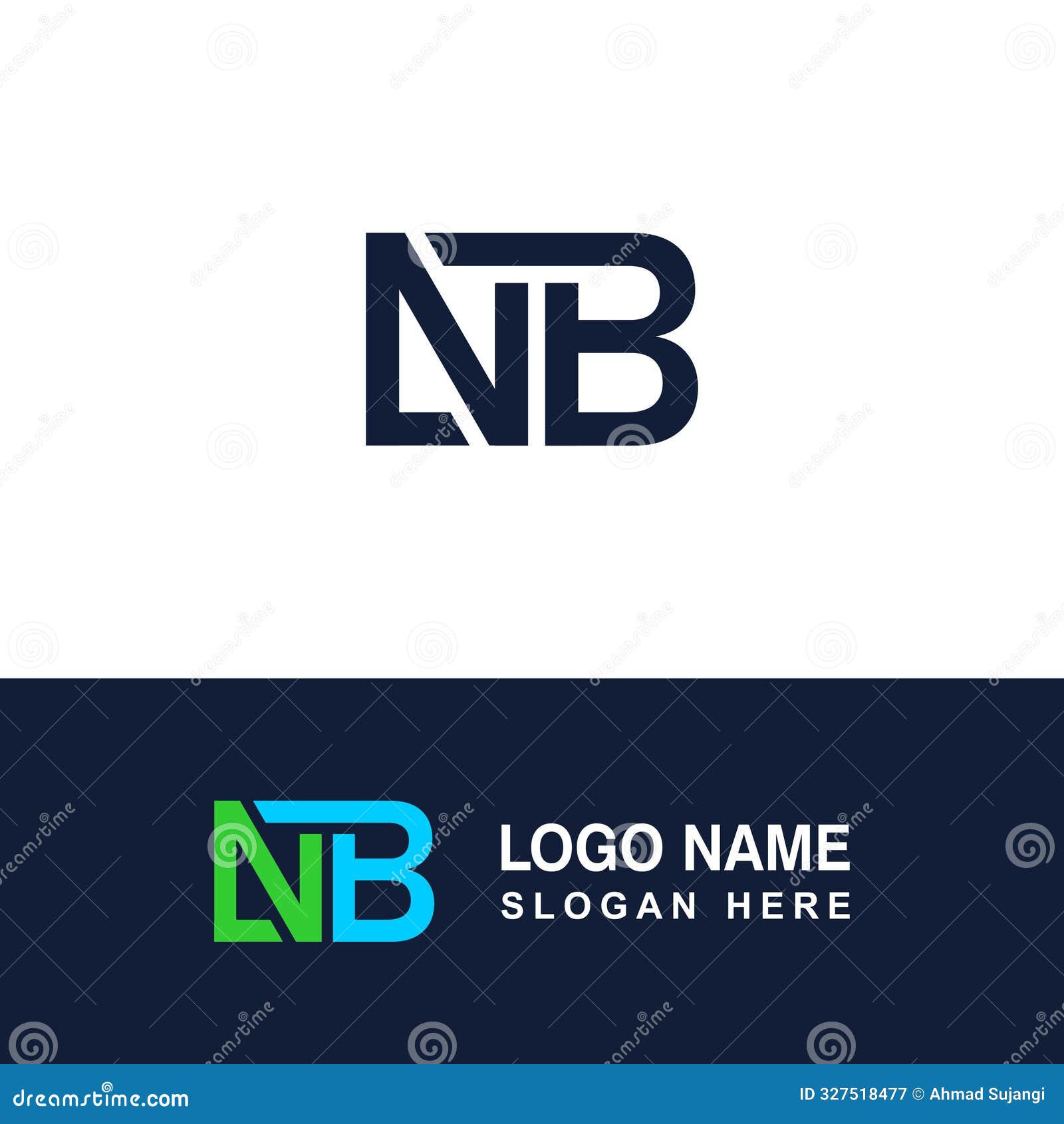 Awesome NB Letter Logo Graphics. Stock Illustration - Illustration of ...