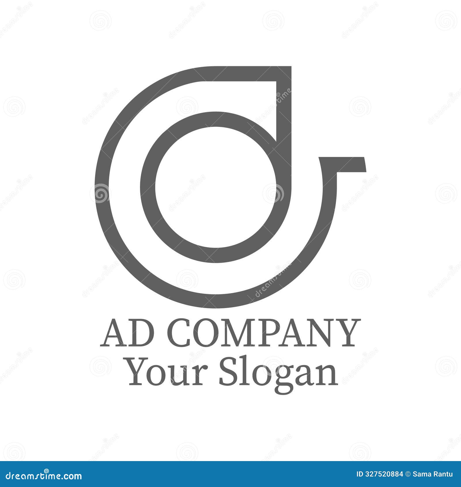 Creative Modern Abstract Letter AD Sign Symbol in Grey Stock ...