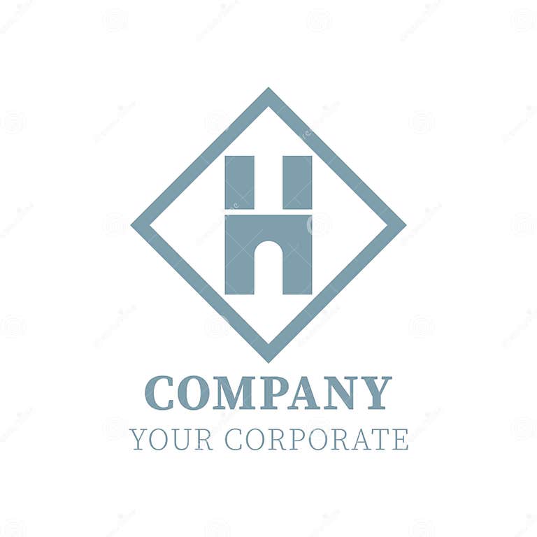 Letter H Logo Design Inside Triangle with White Background Stock Vector ...