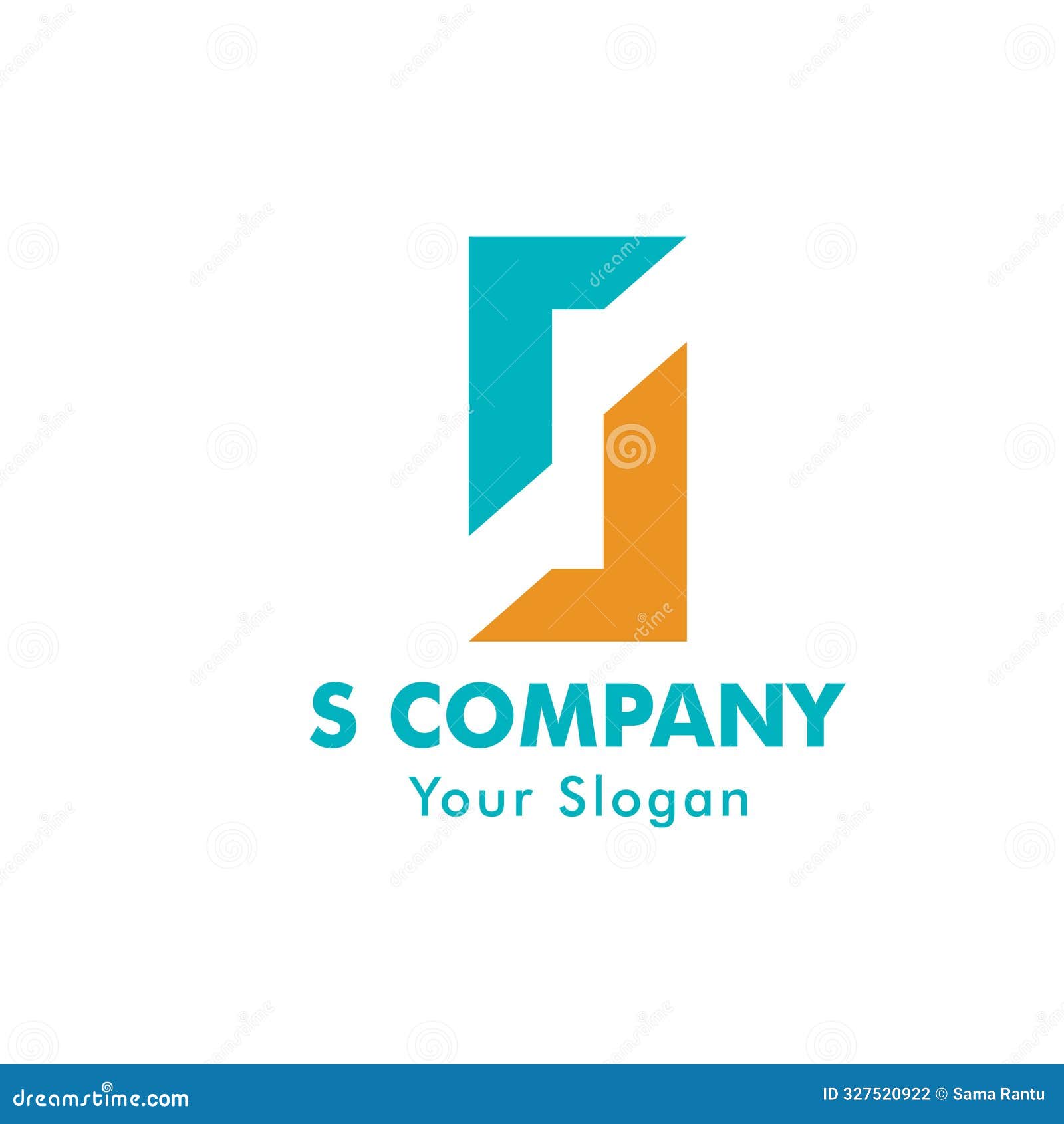Letter S Vector Logo in Orange and Blue Stock Illustration ...