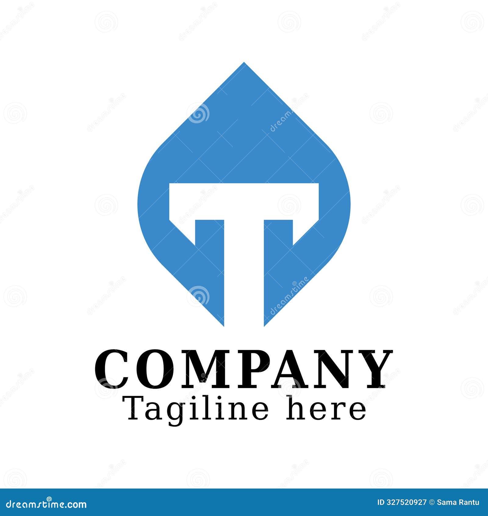 Letter T Logo Concept Vector Design in Blue Stock Illustration ...
