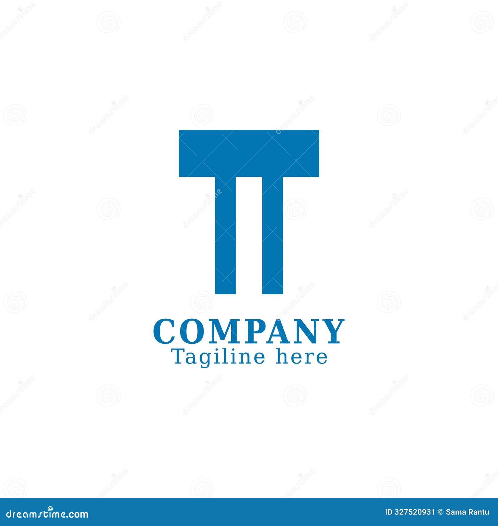 Letter T Logo Design in Blue Stock Illustration - Illustration of sign ...
