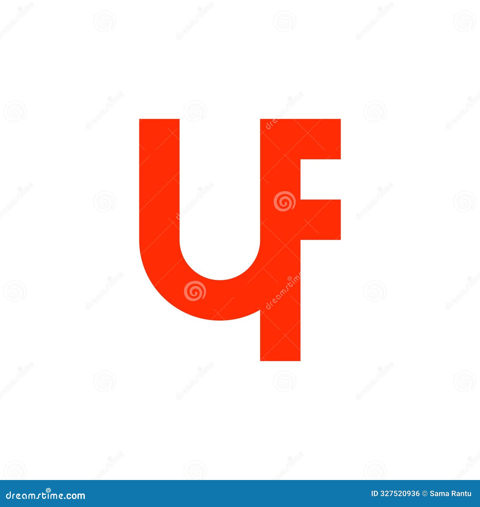 Letter UF Logo Concept with Orange Color Stock Illustration ...