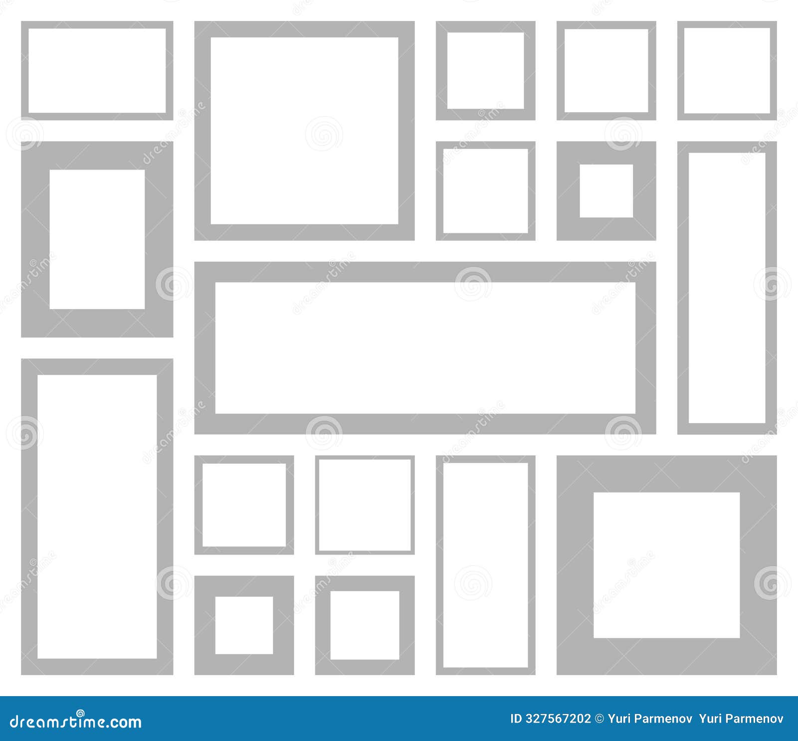 Photo Frames Set. Mood Board Grid. Scrapbook Layout. College Background ...