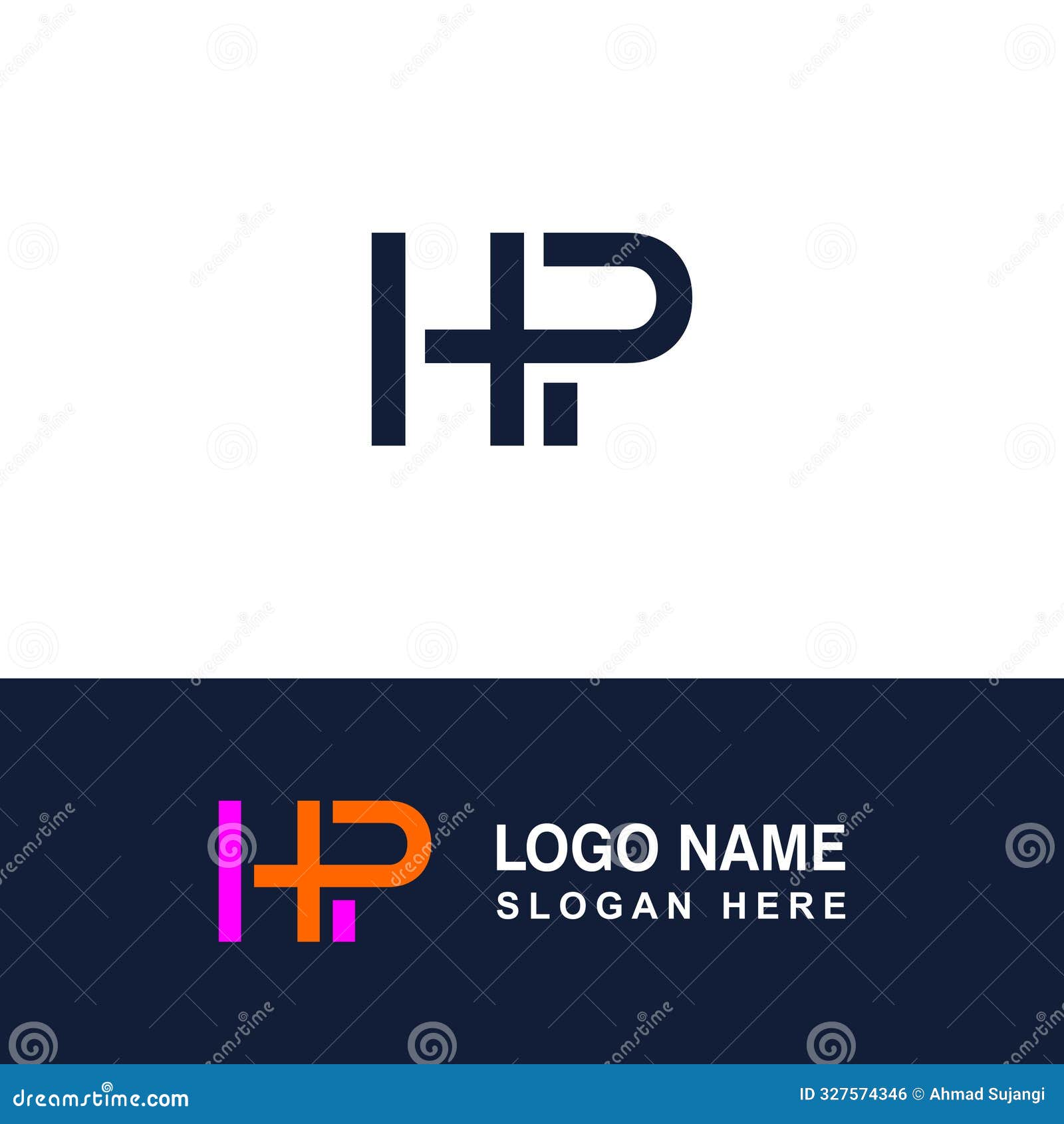 Creative HP Logo Template Design. Stock Vector - Illustration of ...
