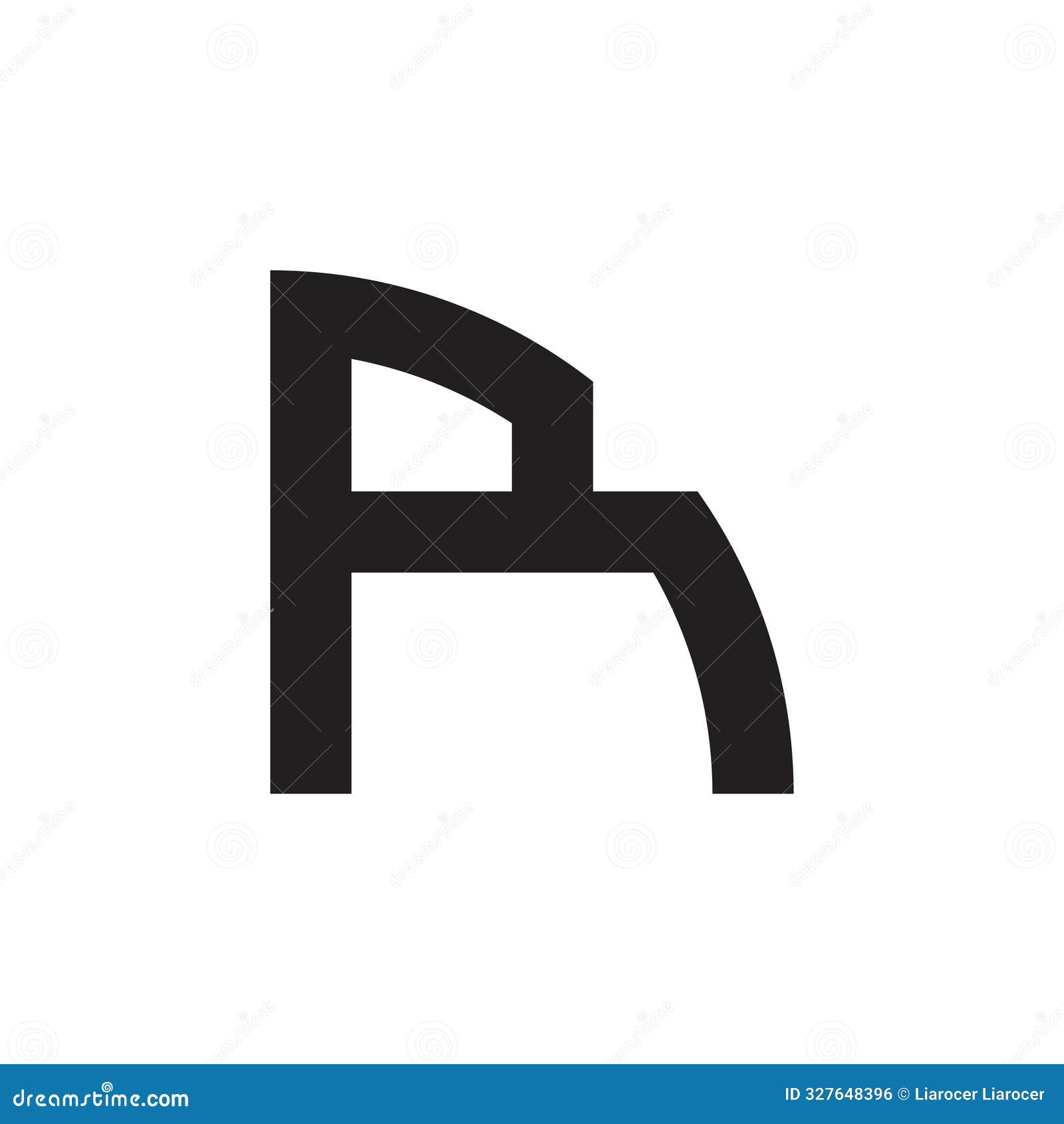 Initial Letter R Quarter Circle Logo Black Color Stock Illustration ...