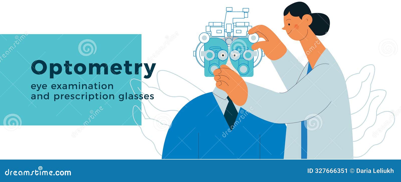 Optometry. Medical Specialist and Patient Perform Eye Test with Manual ...