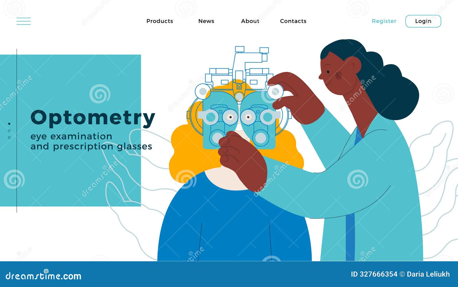 Optometry. Medical Specialist and Patient Perform Eye Test with Manual ...