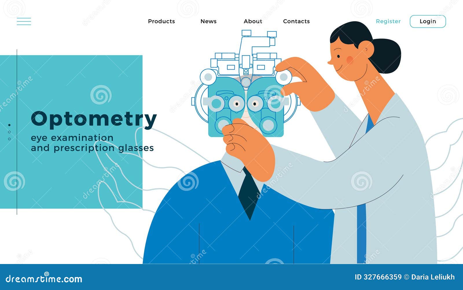 Optometry. Medical Specialist and Patient Perform Eye Test with Manual ...