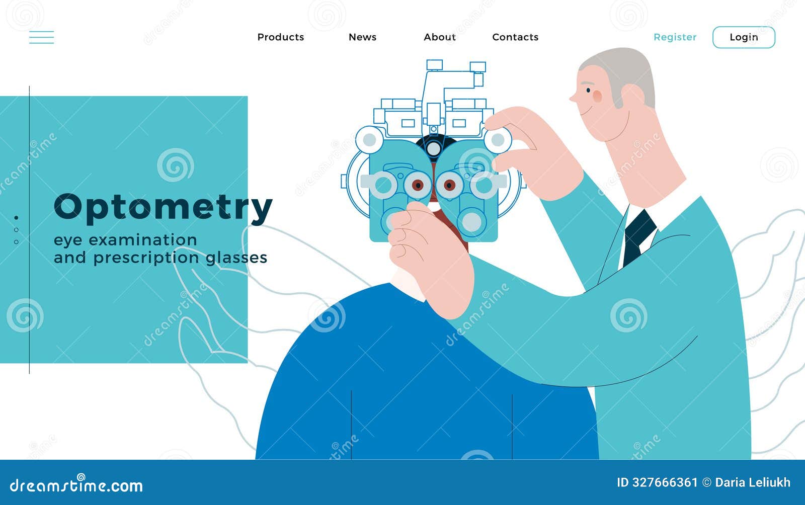 Optometry. Medical Specialist and Patient Perform Eye Test with Manual ...