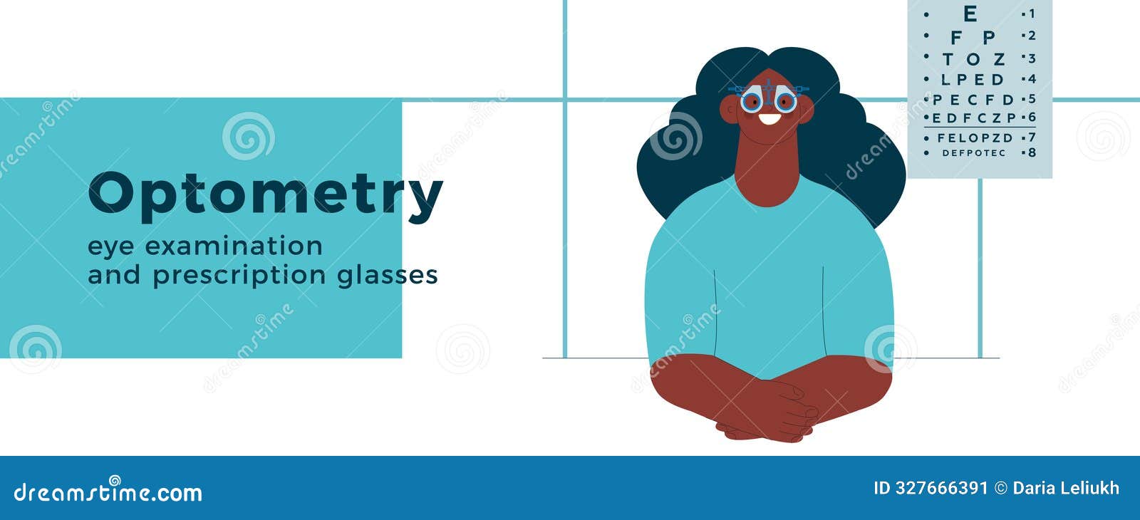 Optometry. Eye Test and Prescription Glasses. Female Patient Wear ...