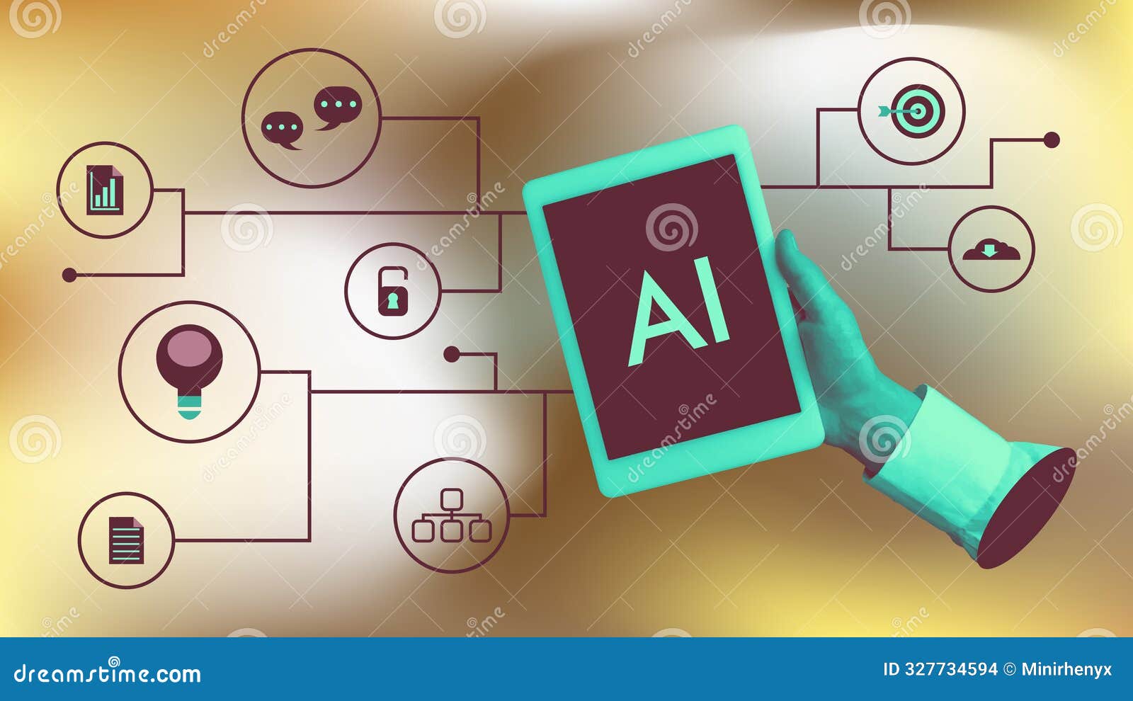 Easy Access Multifunction AI Tools Collage Art Stock Illustration ...